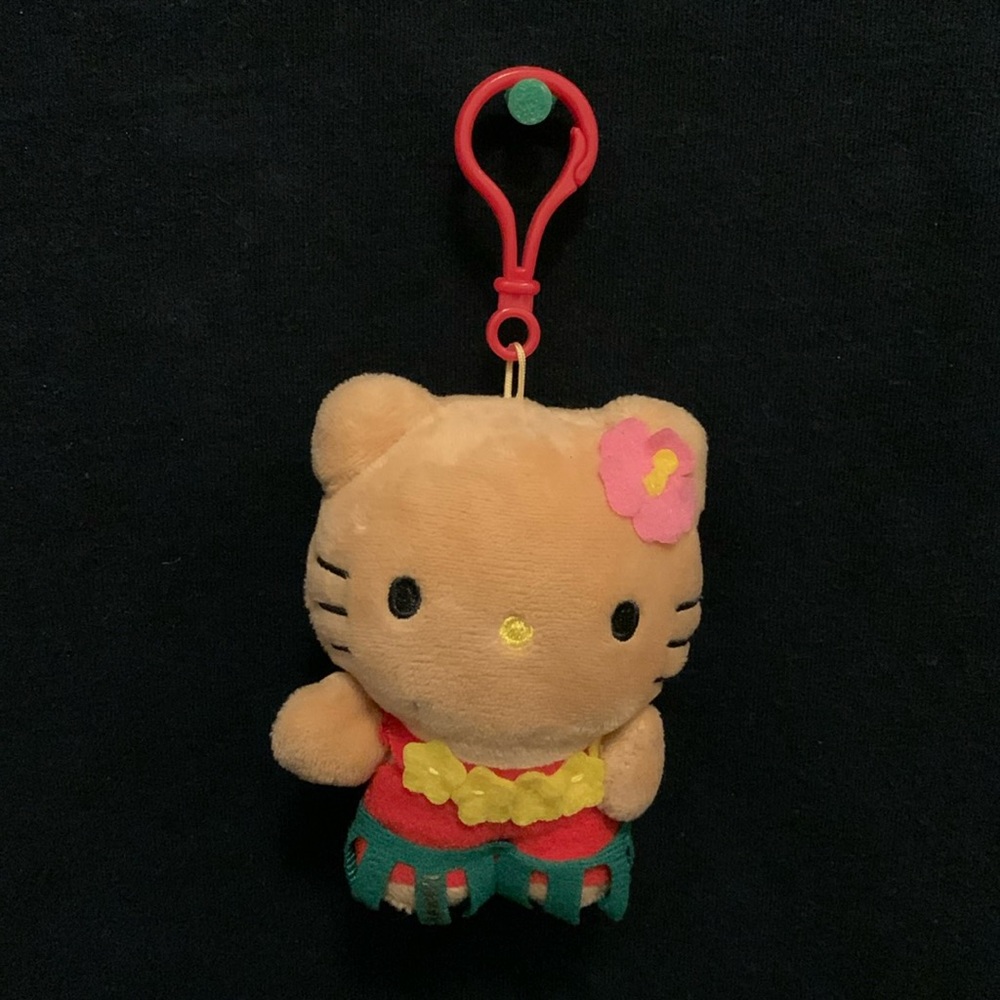 Hello Kitty Hawaii Exclusive Hula Grass Skirt Bag Clip - Gem